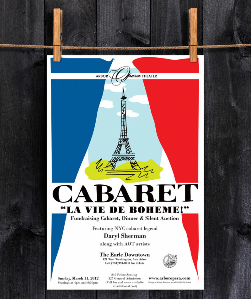 French Cabaret Theater Poster Design - klizaDESIGN