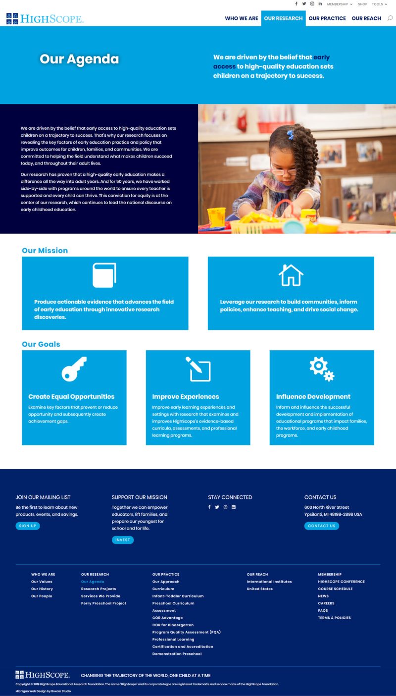 HighScope Website - klizaDESIGN